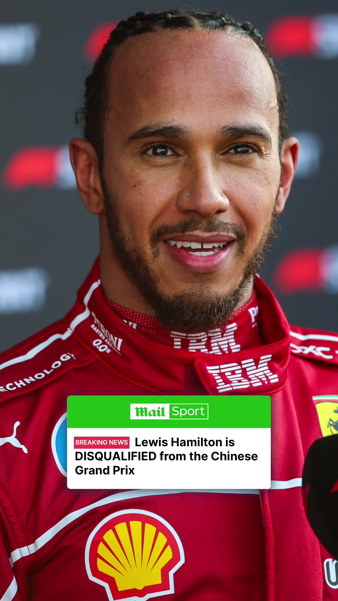 Lewis Hamilton was dramatically disqualified from the Chinese Grand Prix
