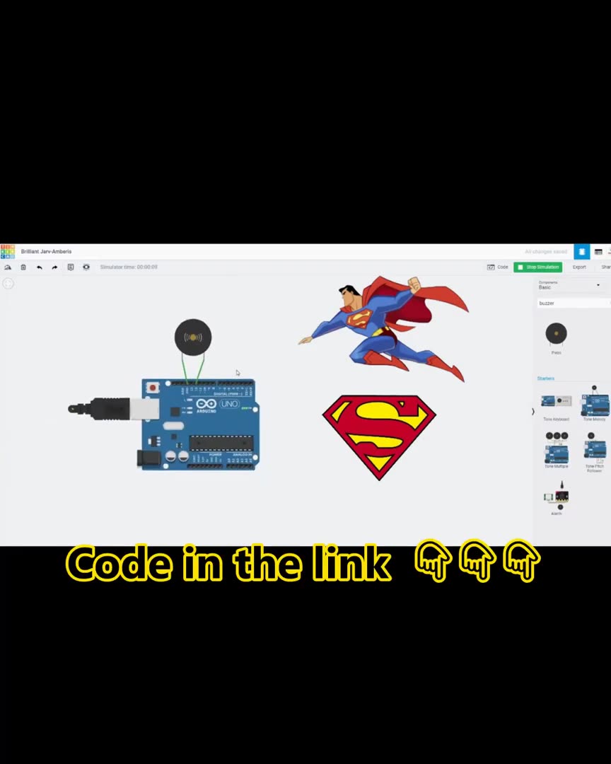 #Arduino Playing Superman Theme on #Tinkercad #AeroArduino