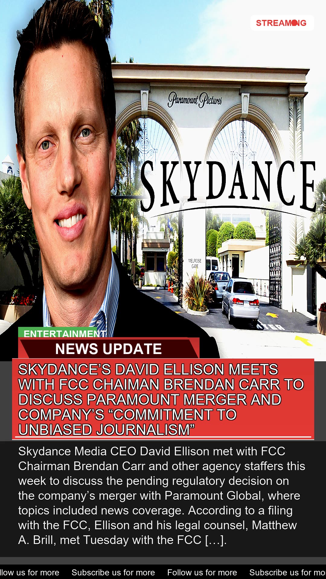 Skydances David Ellison Meets with Fcc Chaiman Br