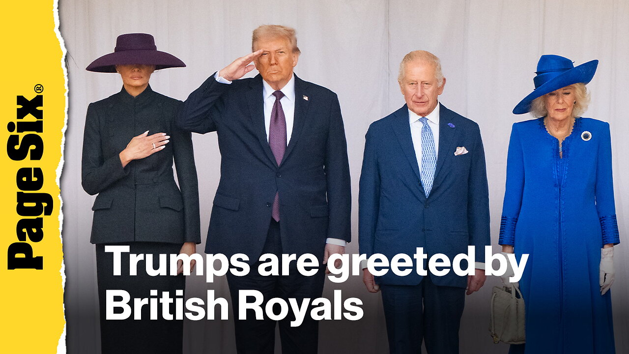 Donald and Melania Trump are greeted by British Royals in a Windsor ...