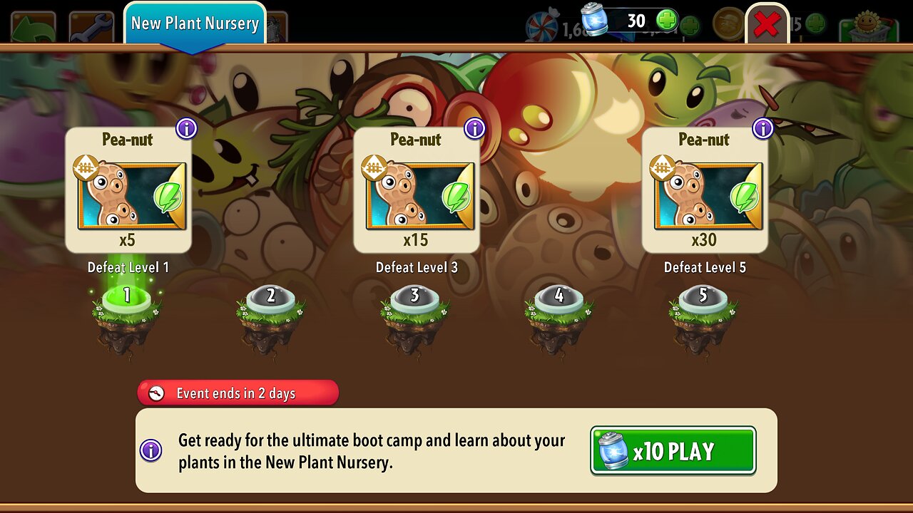 Plants vs Zombies 2 - Plant Nursery - Pea-Nut - April 2025