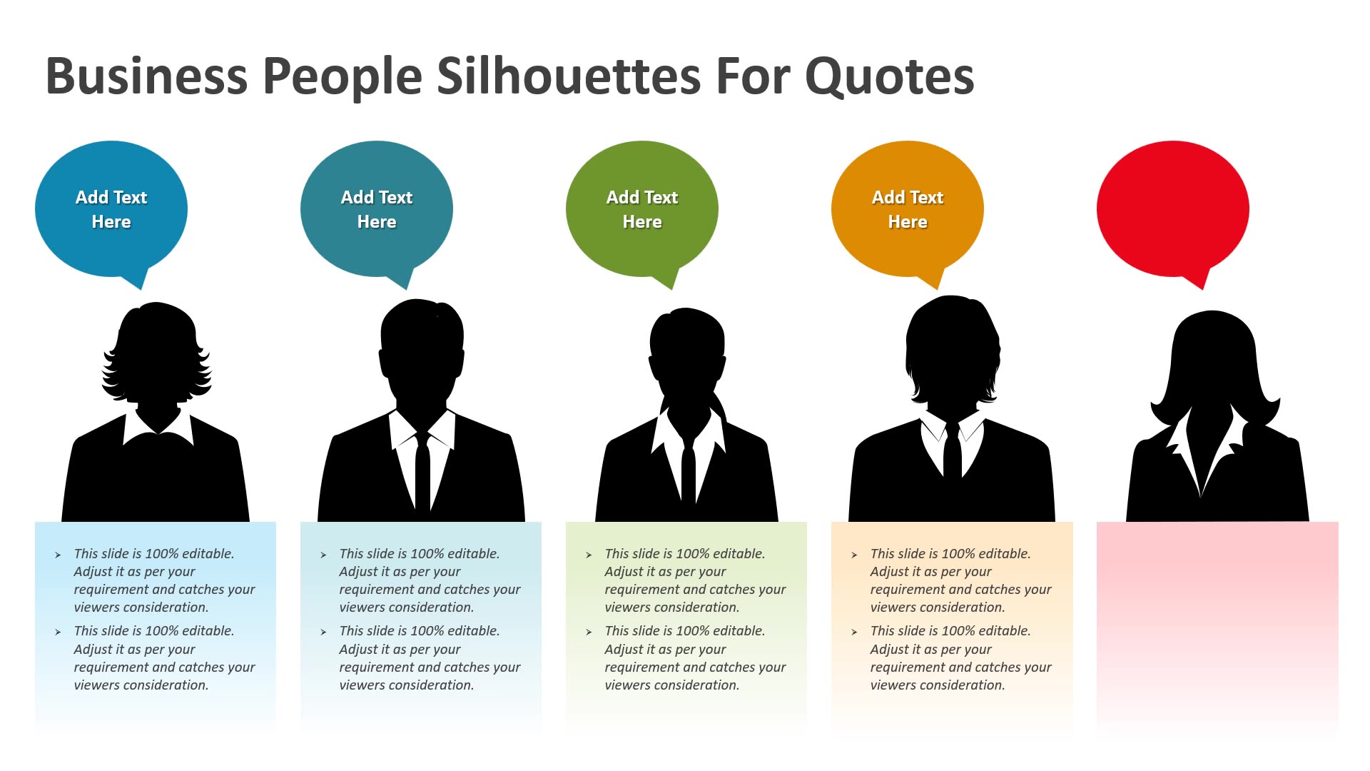 Business People Silhouettes for Quotes PowerPoint Template