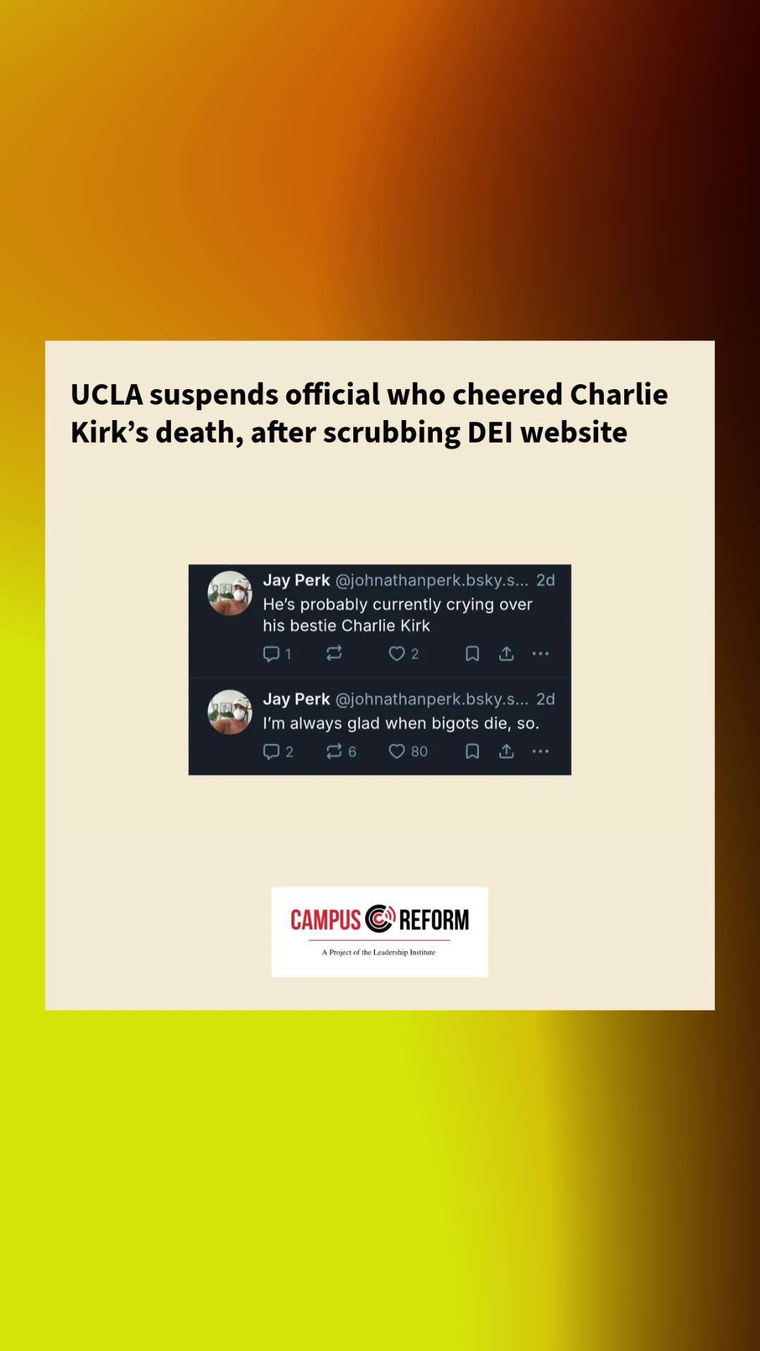 UCLA suspends official who cheered Charlie Kirk’s death, after ...