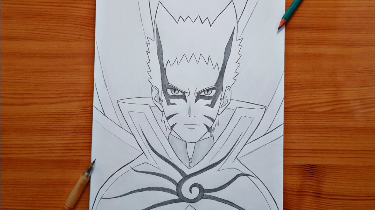 How to draw Naruto ( Baryon Mode ) | Naruto Baryon Mode step by step ...