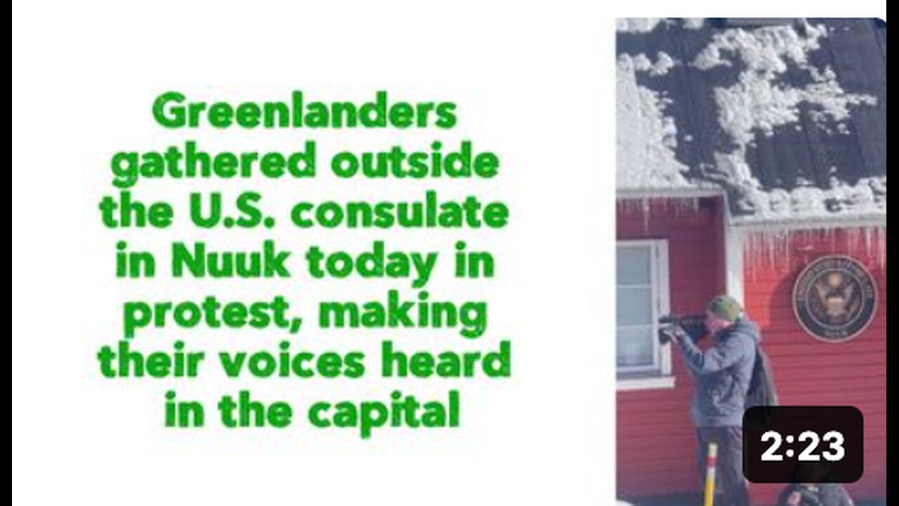 Greenlanders gathered outside the U.S. consulate in Nuuk in protest ...