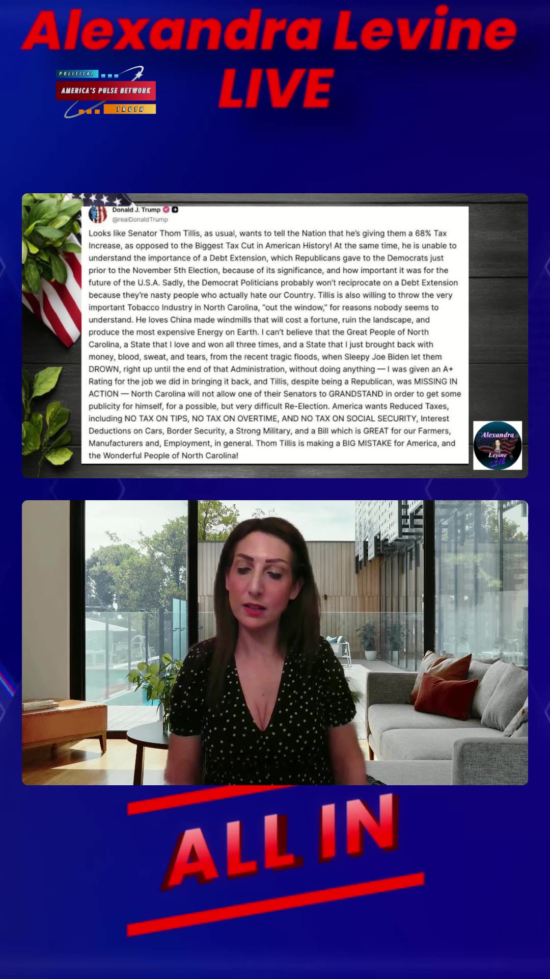 APN - Alexandra Levine LIVE - One Big Beautiful Bill