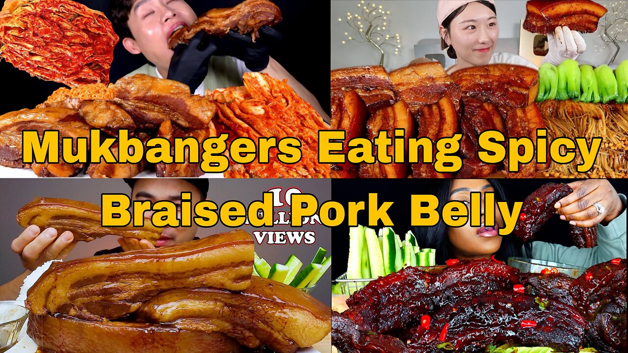 SPICY BRAISED PORK BELLY MUKBANG | Melts in Your Mouth But Sets Your ...