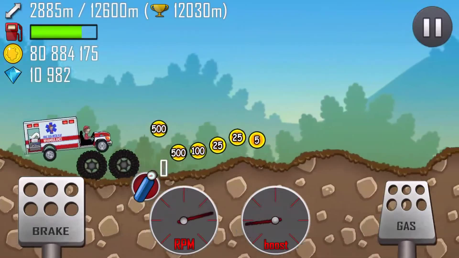 Hill Climb Racing, Tourist Bus, Beach, 2268m