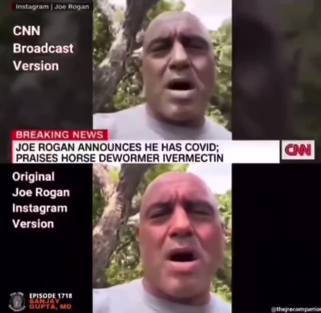 CNN put a green Filter on Joe Rogans Video telling people Ivermectin worked