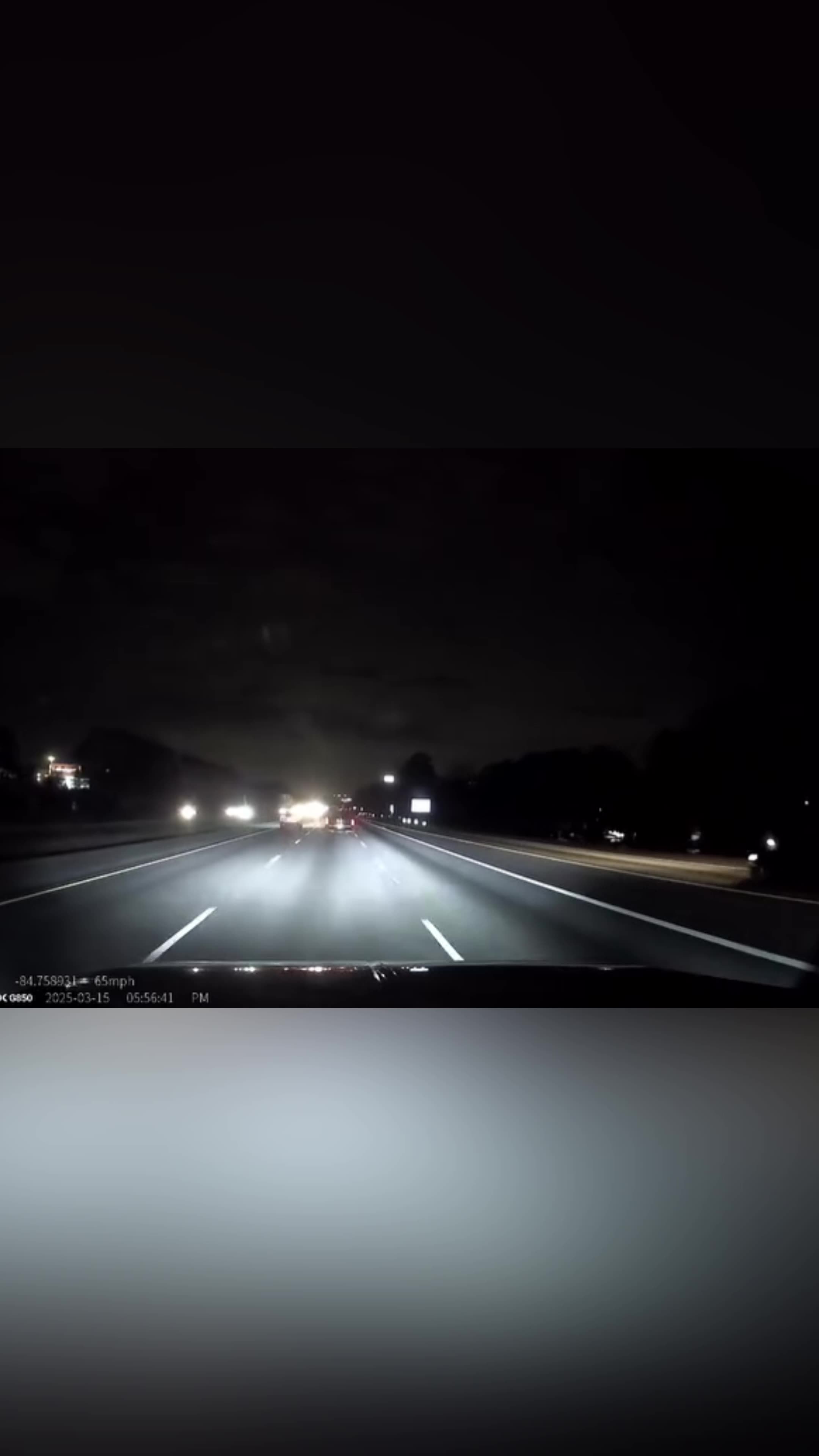 Dash cam video captures lightning strike in Atlanta Georgia