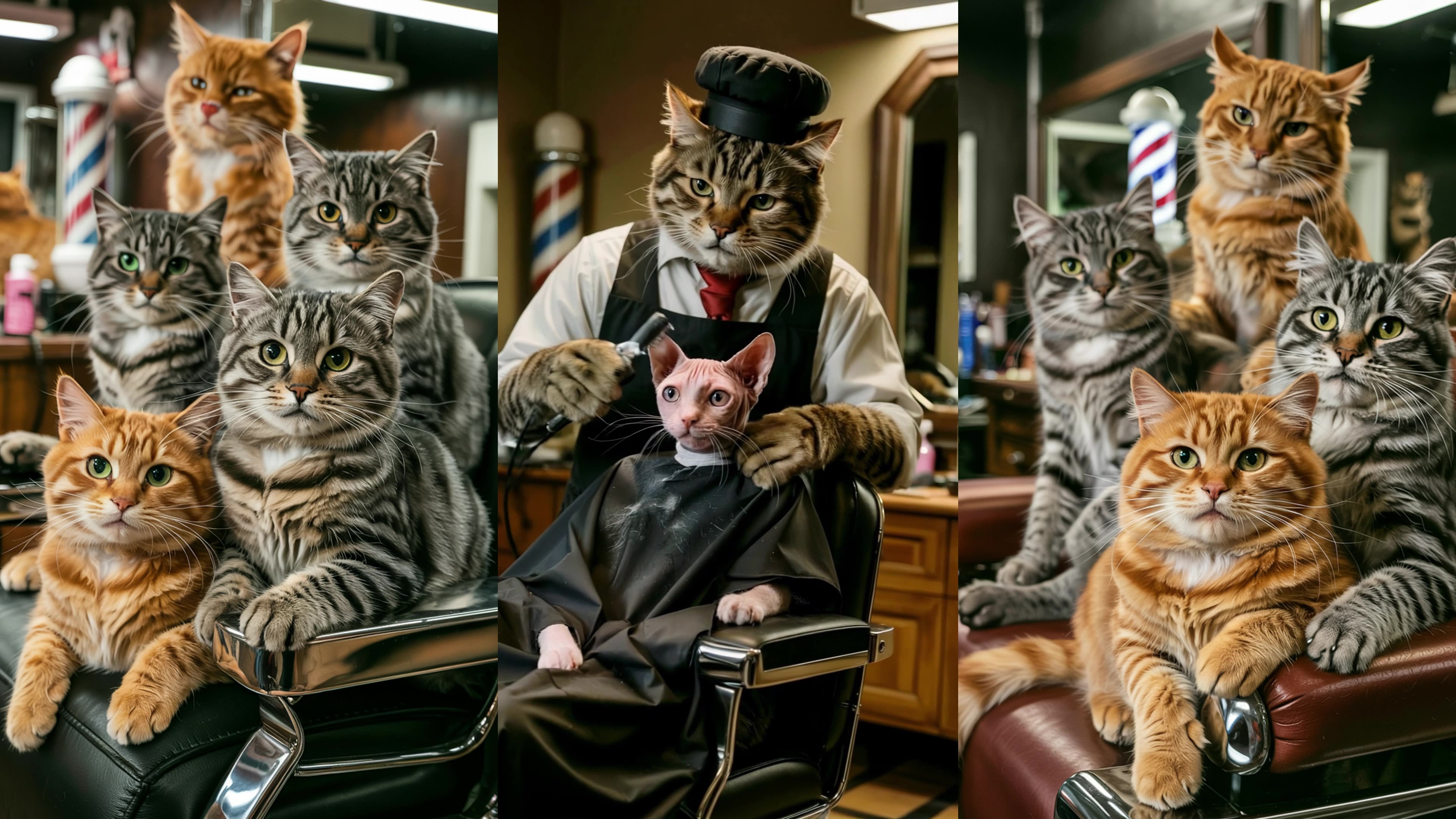 Cats Are Giving SUPER FUNNY Haircuts At This Barber Shop