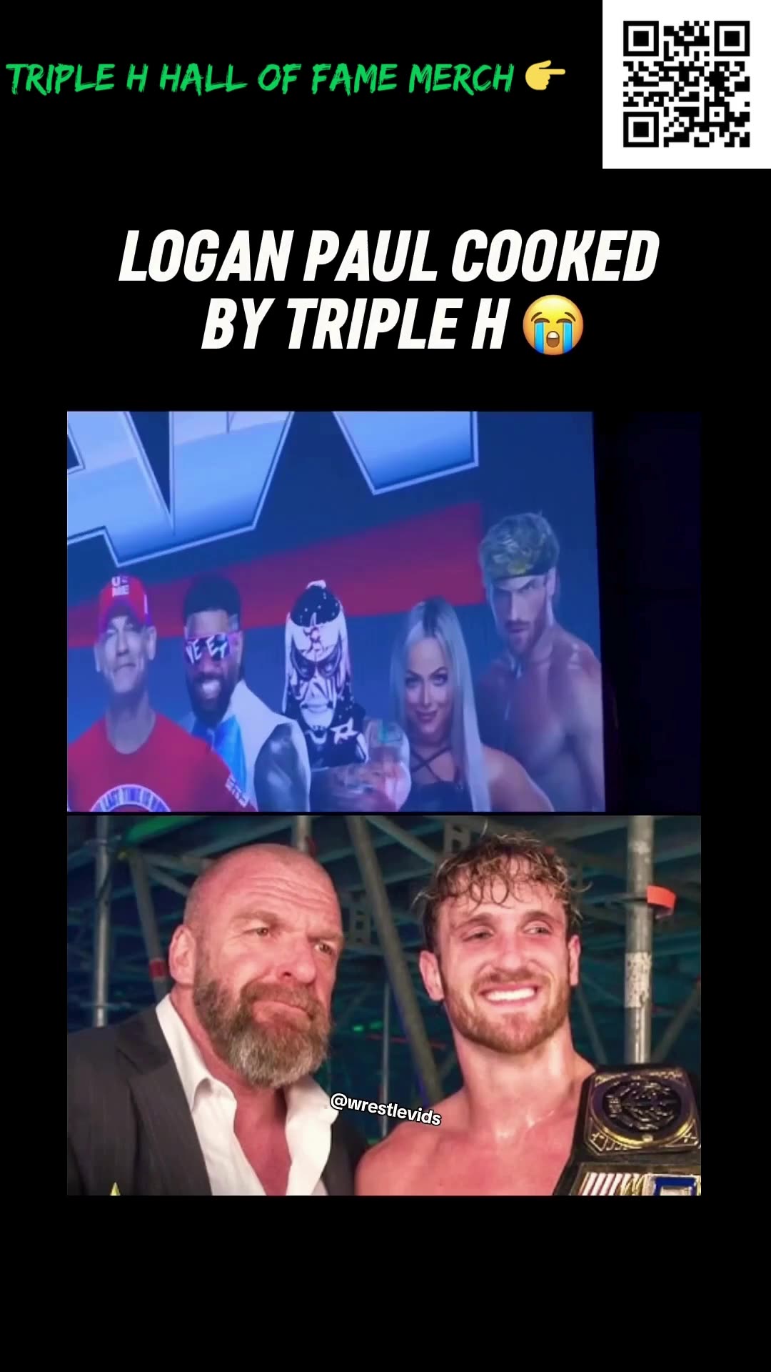 Logan Paul WWE backstage with Triple H 😂