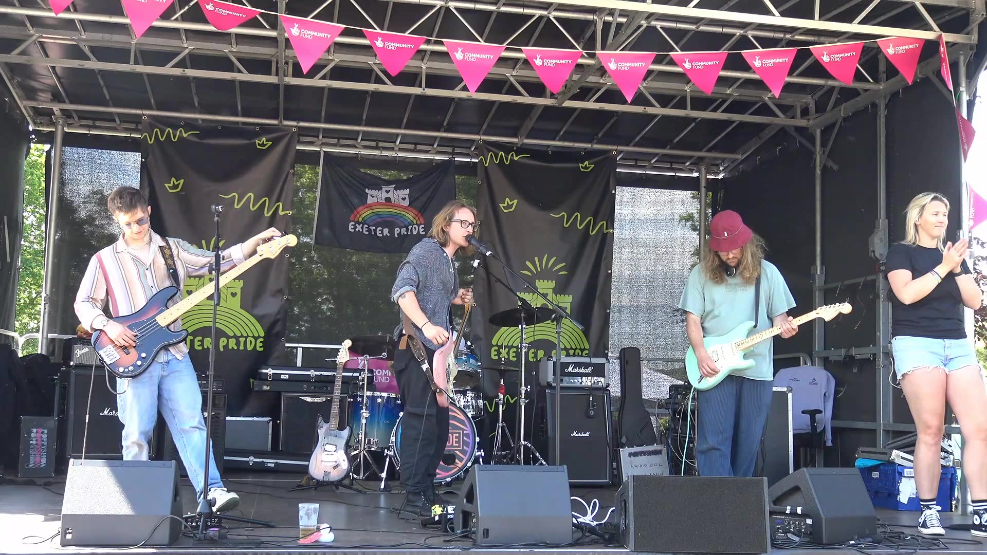 Exeter Devon Gay LGBTQIA Pride 2025 Main state Poppyshow Band 10th May 2025