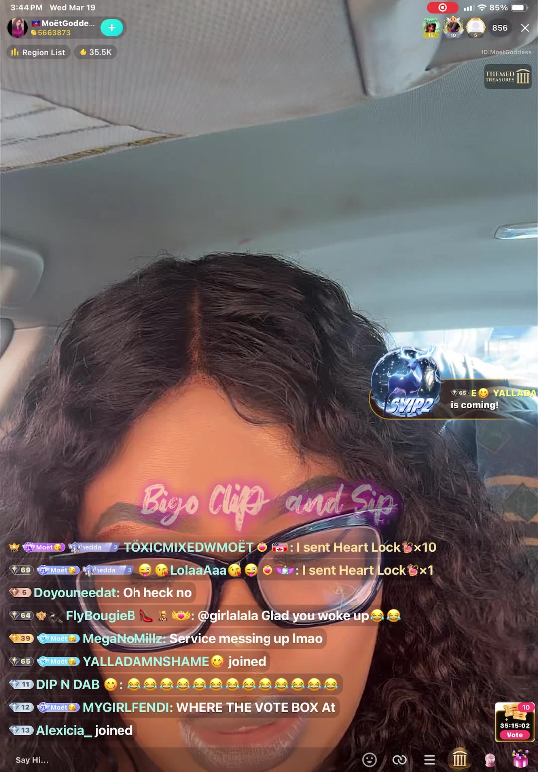 Moet pops up after applying her fresh face of trump orange makeup 3/19 ...