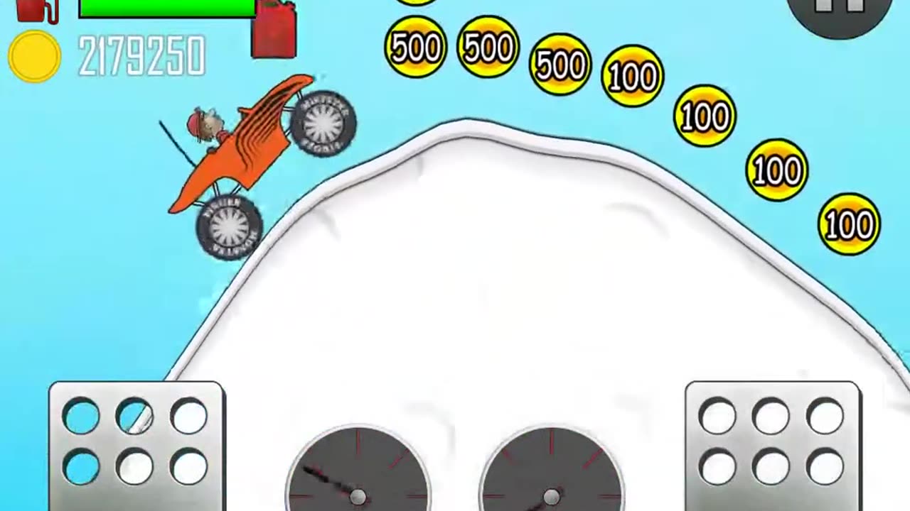 Hill Climb Racing, Tractor, Volcano, 1598m