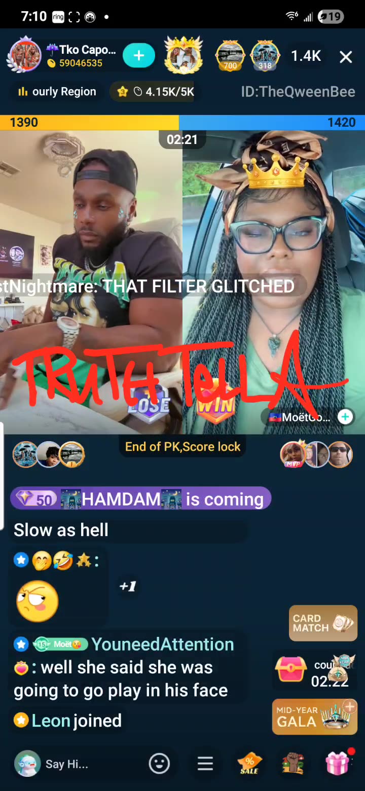 TKO CAPONE LINED UP WITH MOETGODDESS WHO LAUGHS IN HIS FACE