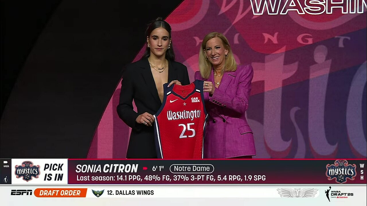 🚨 Sonia Citron selected #3 at 2025 WNBA Draft by Washington Mystics ...