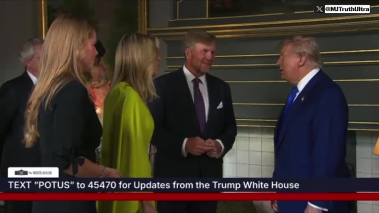 The King and Queen of the Netherlands greets President Trump