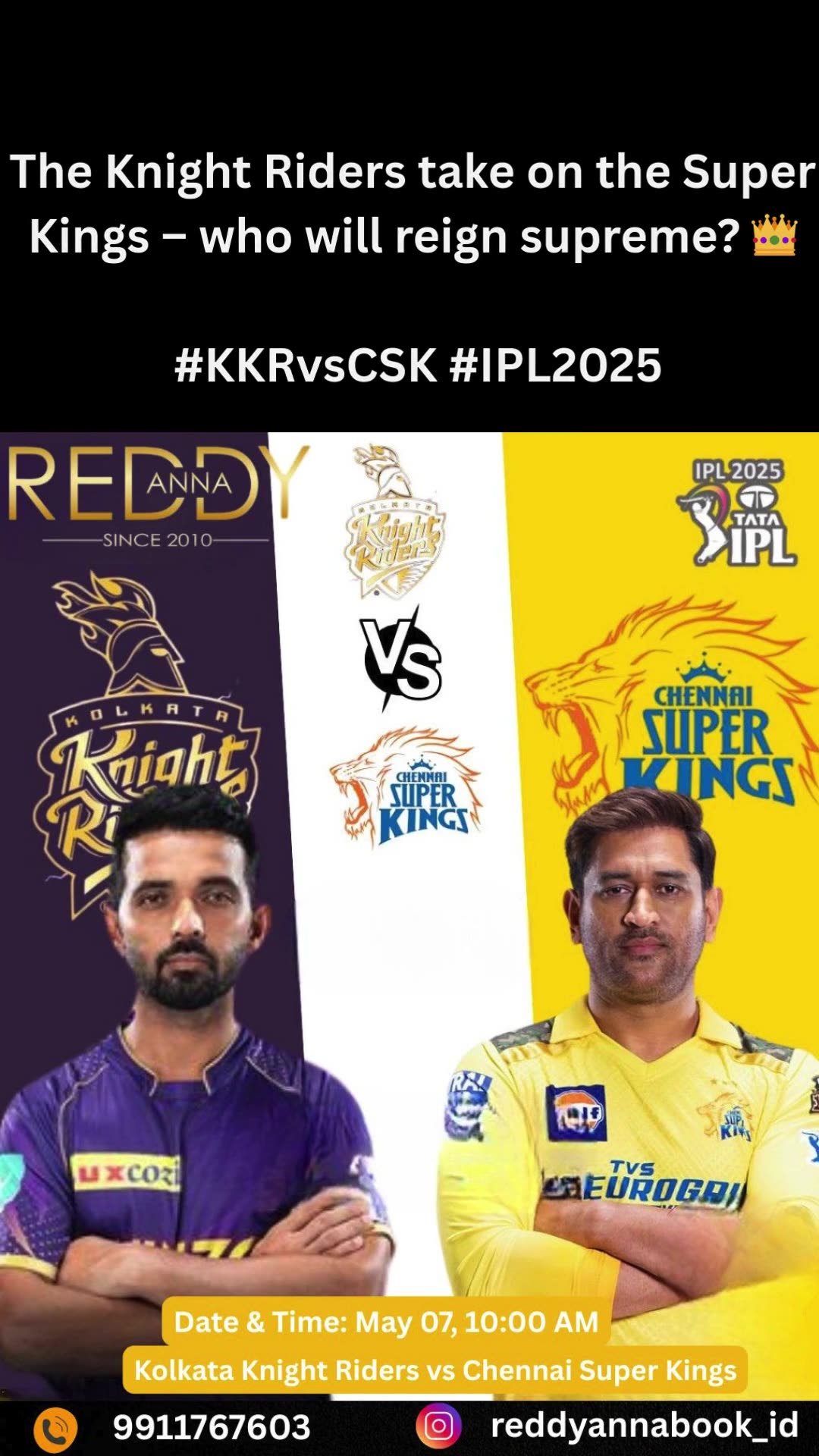 IPL 2025: Knight Riders vs Super Kings – Who Will Reign at Eden?