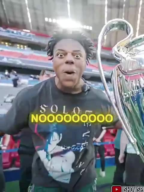Ishowspeed did back flip infront of UCL trophy