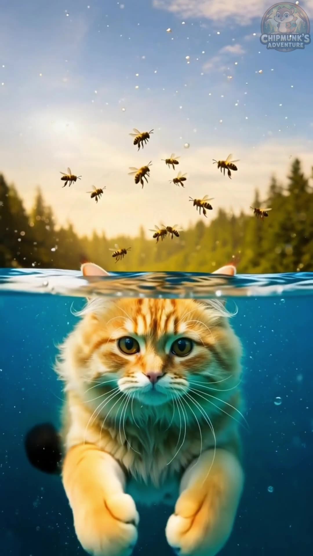 Chipmunk & Duck Save Cat from Bees! | Chipmunk's Adventure # ...