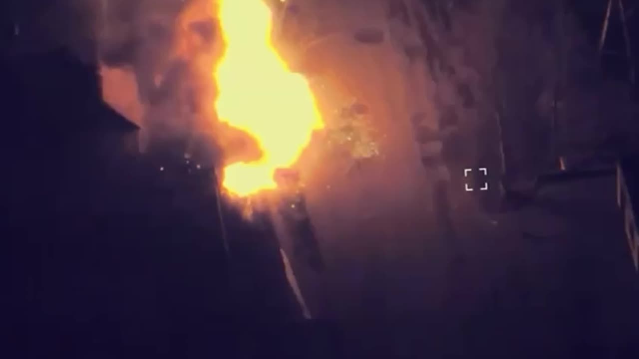Several Vehicles Caught in the Blast of Exploding Russian Tank
