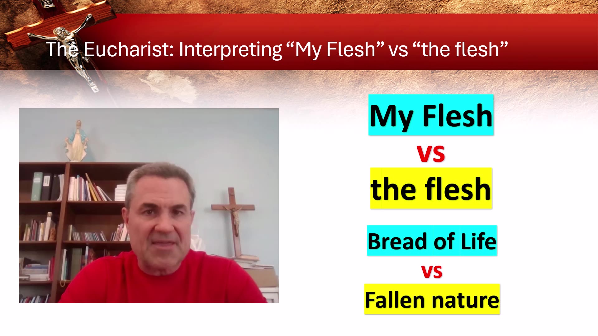 The Eucharist supported by interpreting My Flesh vs the flesh - Gospel ...