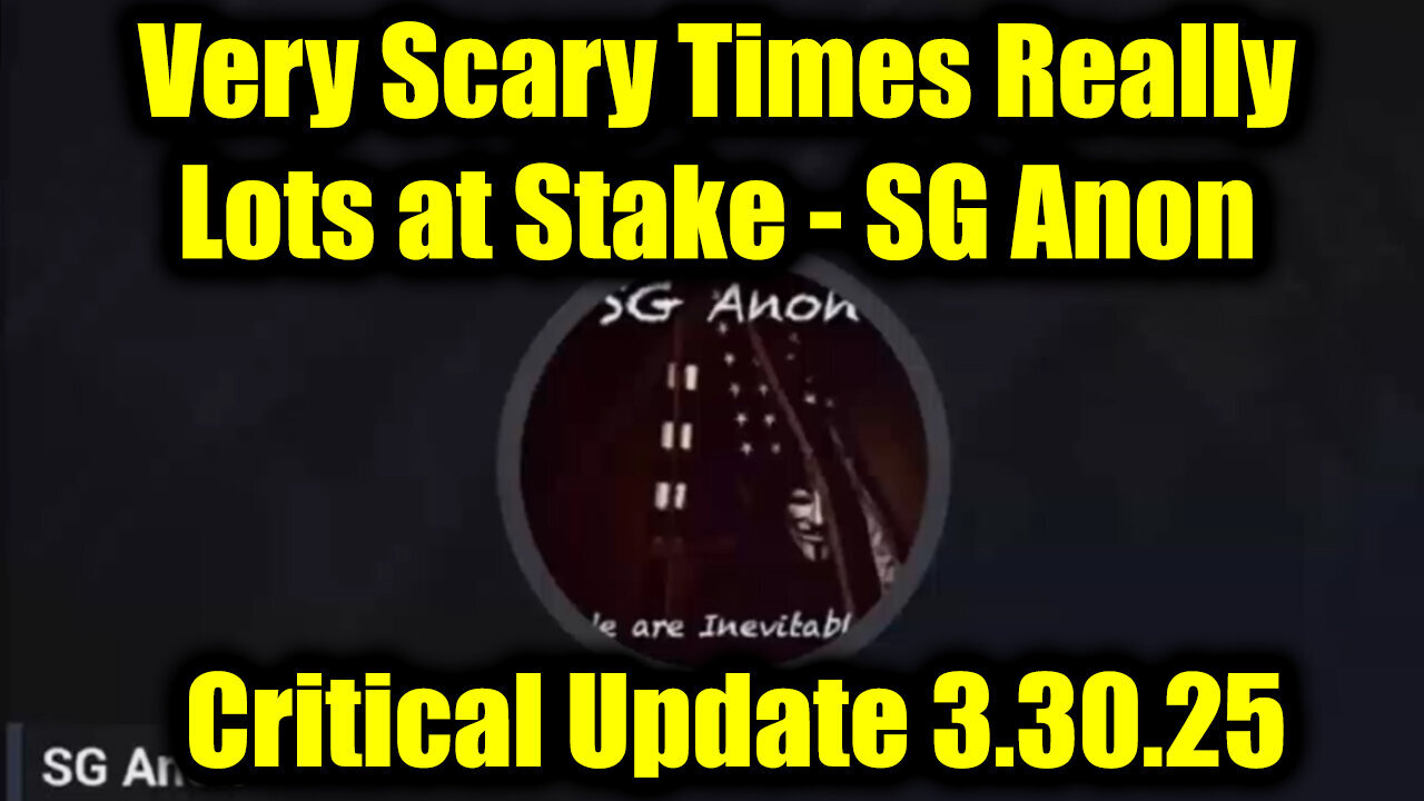 SG Anon Critical Update 3.30.25 - Very Scary Times Really > Lots at Stake