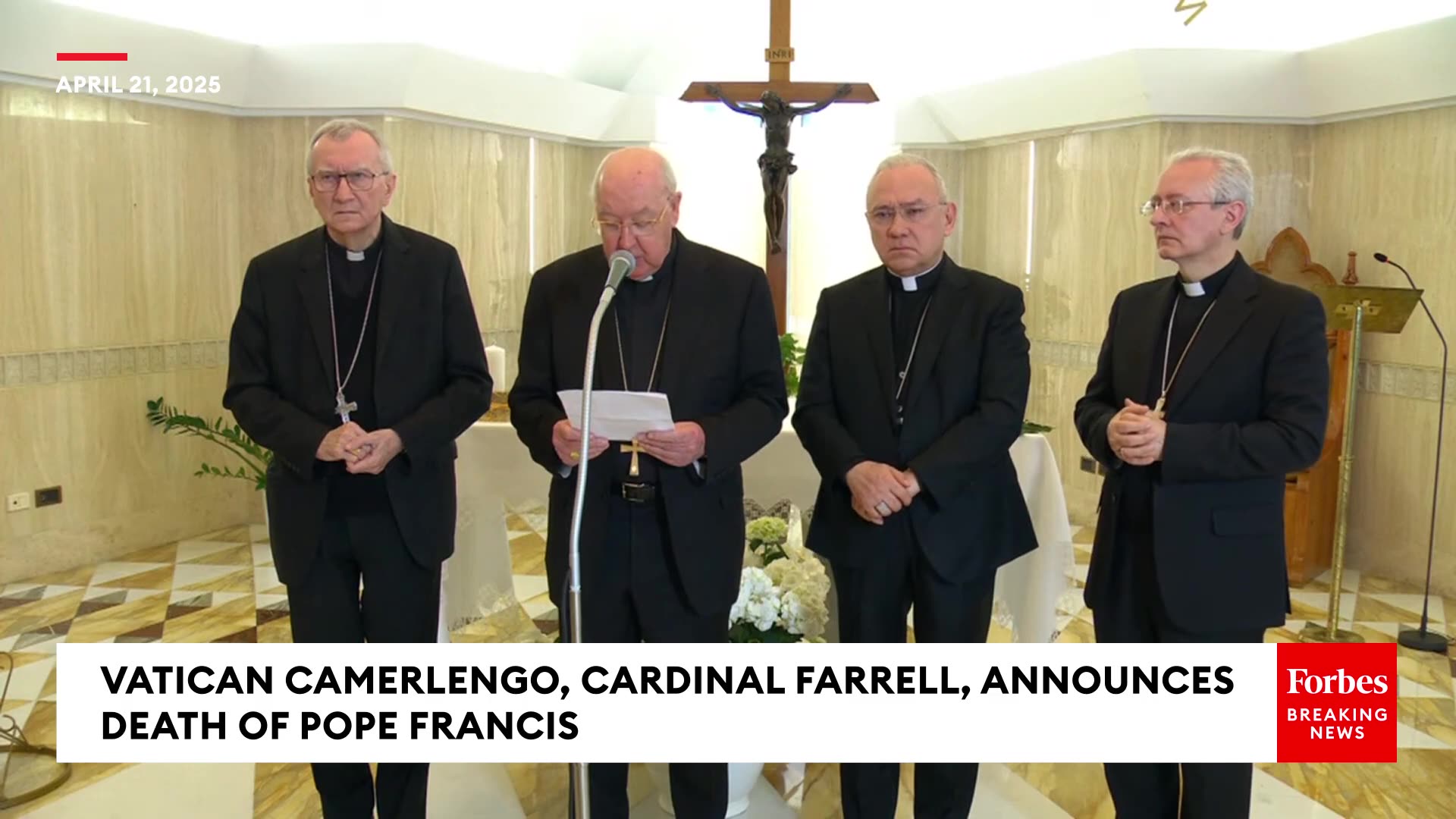 WATCH: Vatican Camerlengo, Cardinal Farrell, Announces Passing Of Pope ...