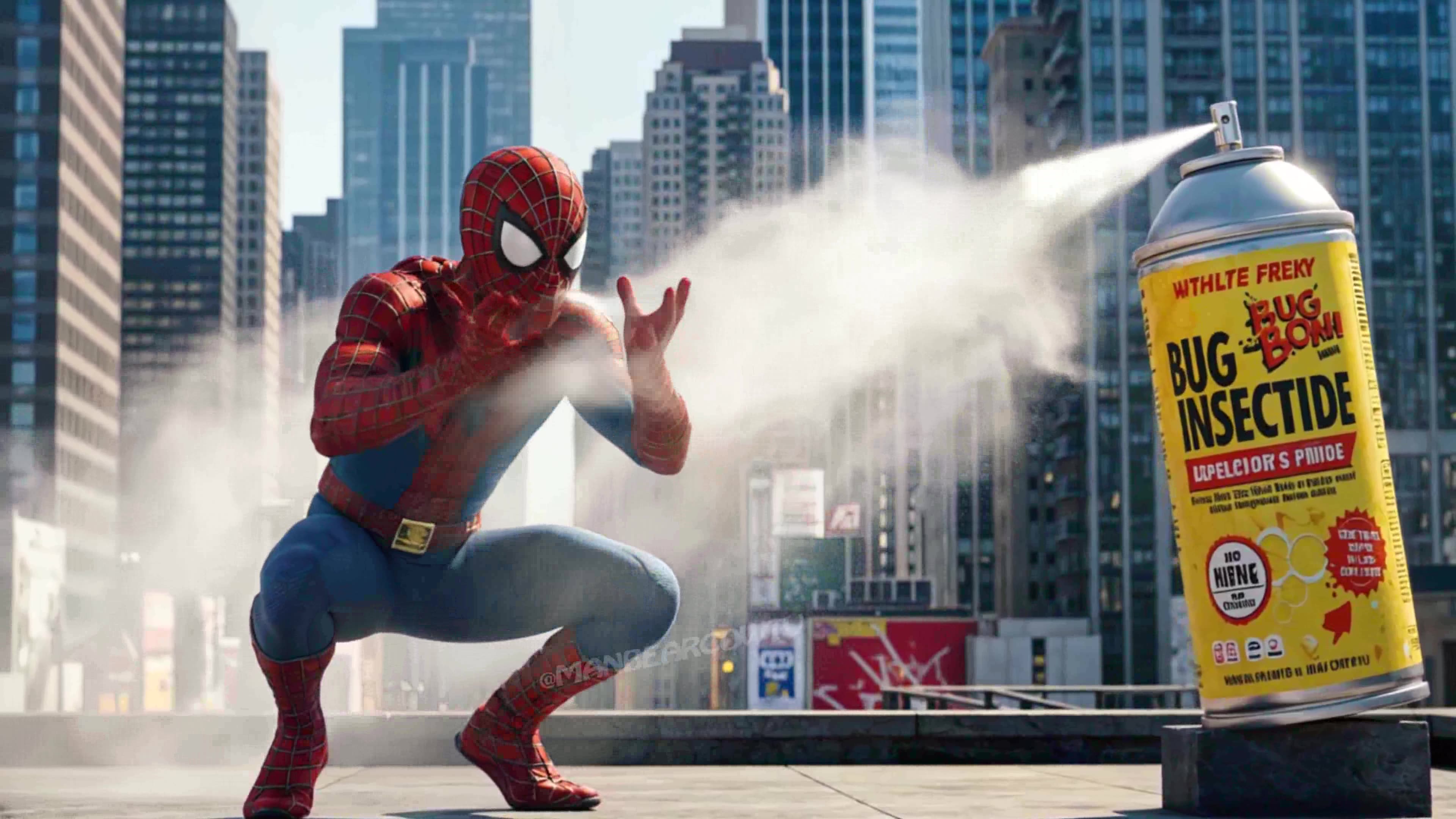 Bad Spider Man BUG SPRAYED | w/ Great Power Comes Great Responsibility Meme