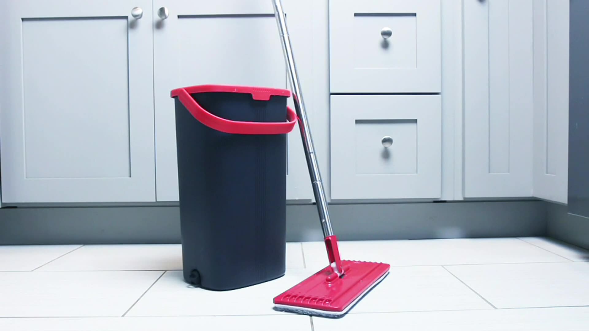 TETHYS Flat Floor Mop and Bucket Set for Professional Home Floor Cleaning System