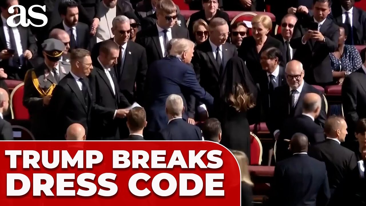 TRUMP stuns at POPES FUNERAL by BREAKING DRESS CODE