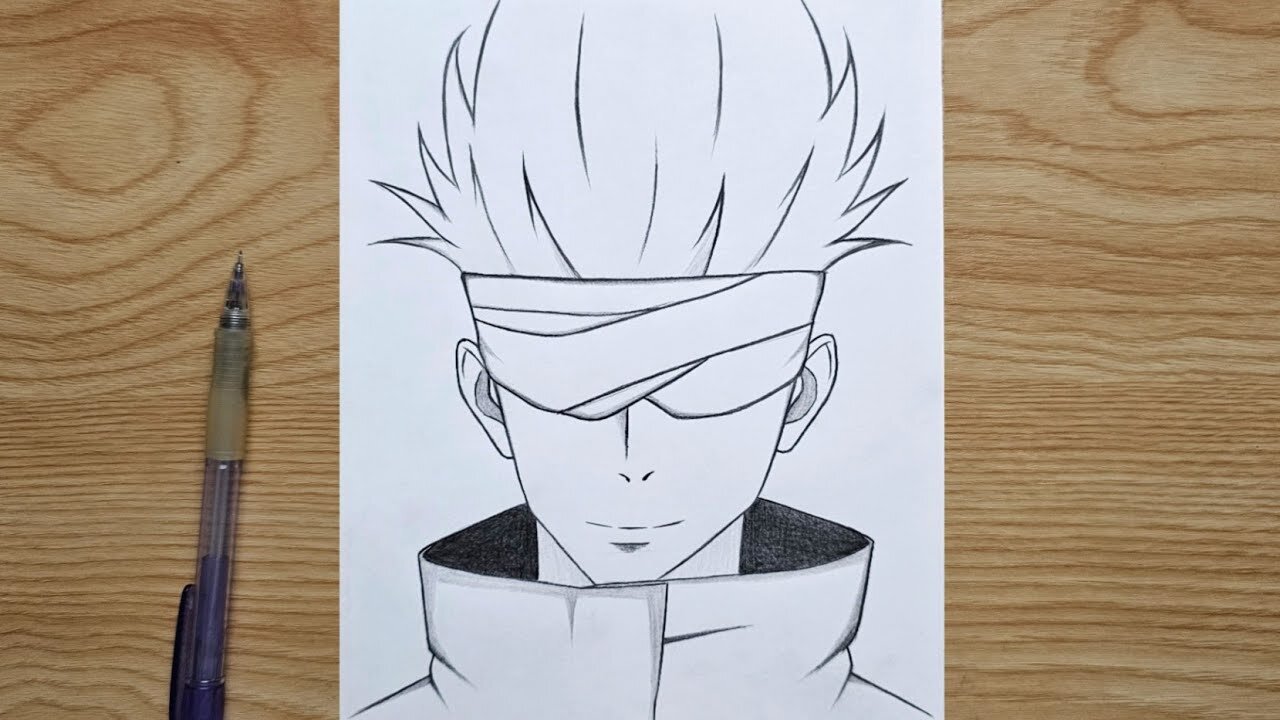 Gojo Satoru drawing easy | How to draw Gojo step by step | anime ...