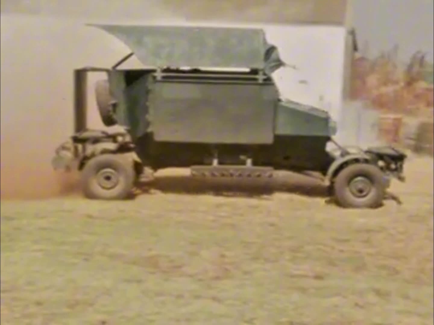 Rhodesian "Cougar" early MRAP with 36 shotgun barrels fixed around the ...