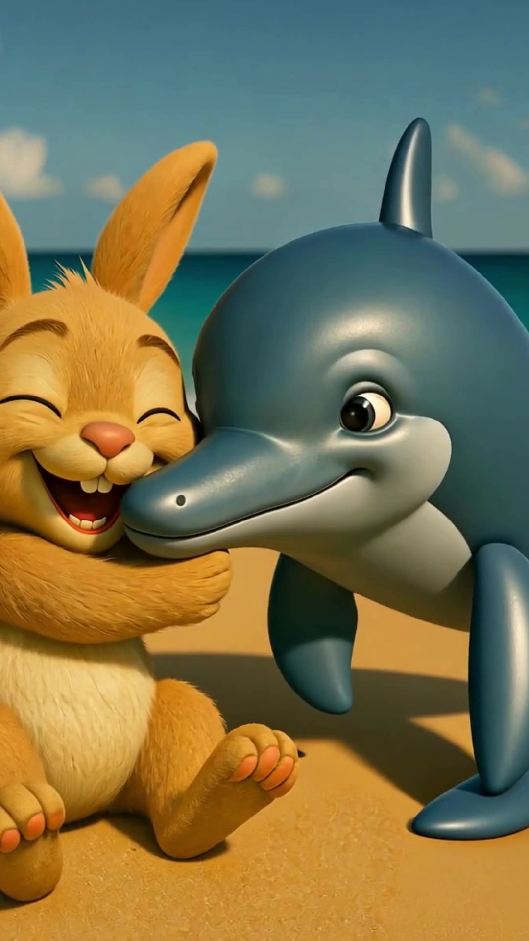 Bunny and Dolphin Together? An Unexpected and Adorable Encounter! 🐰🐬