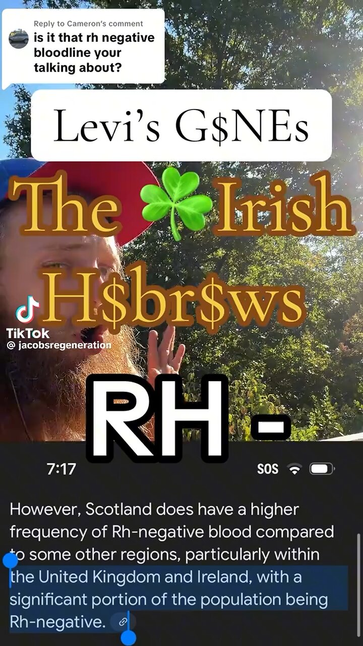 Levi’s Genes, The Rh Negative Irish Hebrews🤯