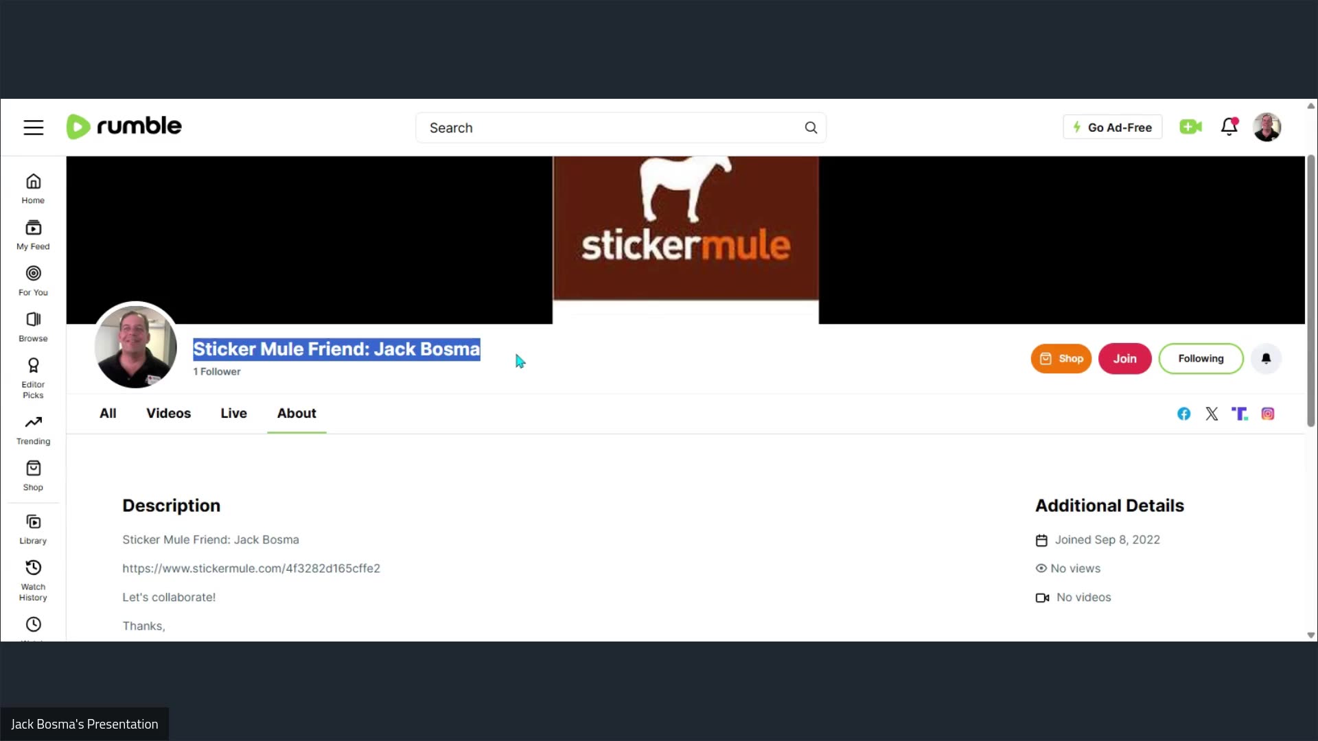 Sticker Mule Friend: Jack Bosma