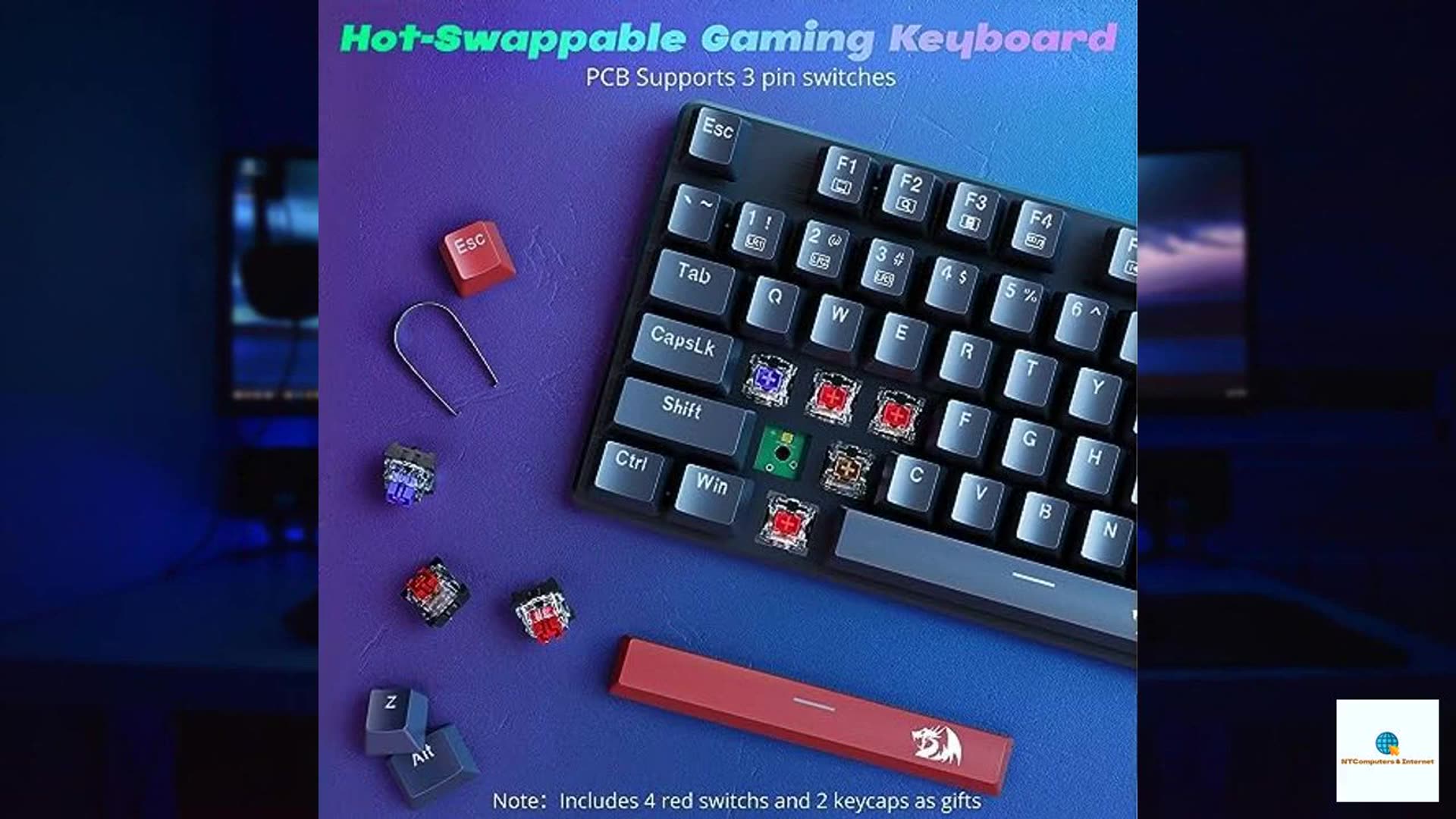 Redragon Mechanical Gaming Keyboard Wired, 11 Programmable Backlit ...