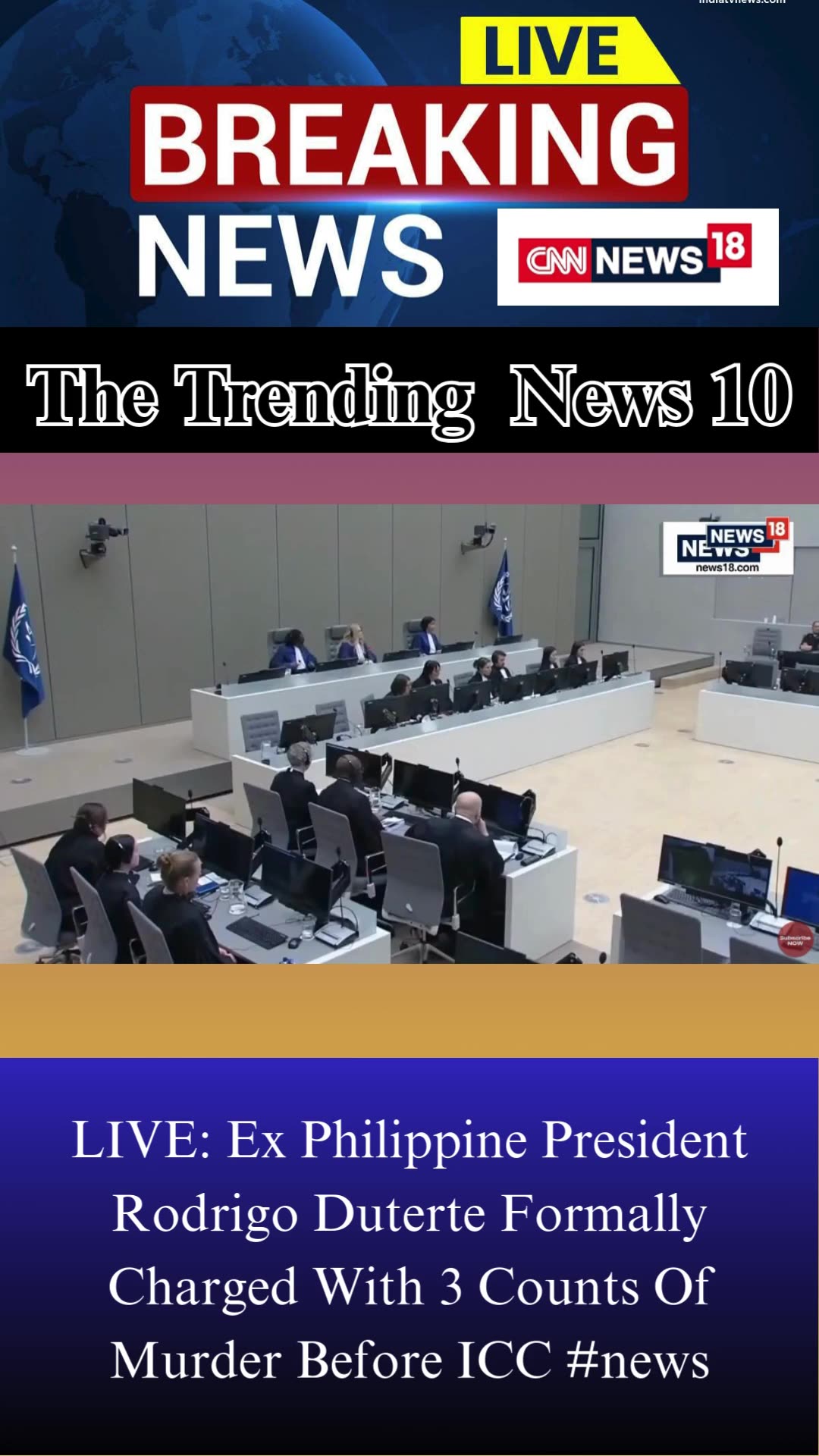 LIVE: Ex Philippine President Rodrigo Duterte Formally Charged With 3 ...
