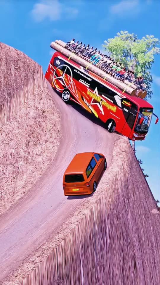 Bus Hill Climb Driving#shots #trnting #bus #driving