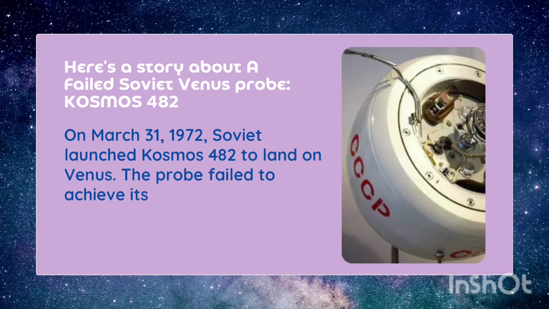 30-Sec Astronomy Info: Soviet Kosmos 482 Crashed on Earth