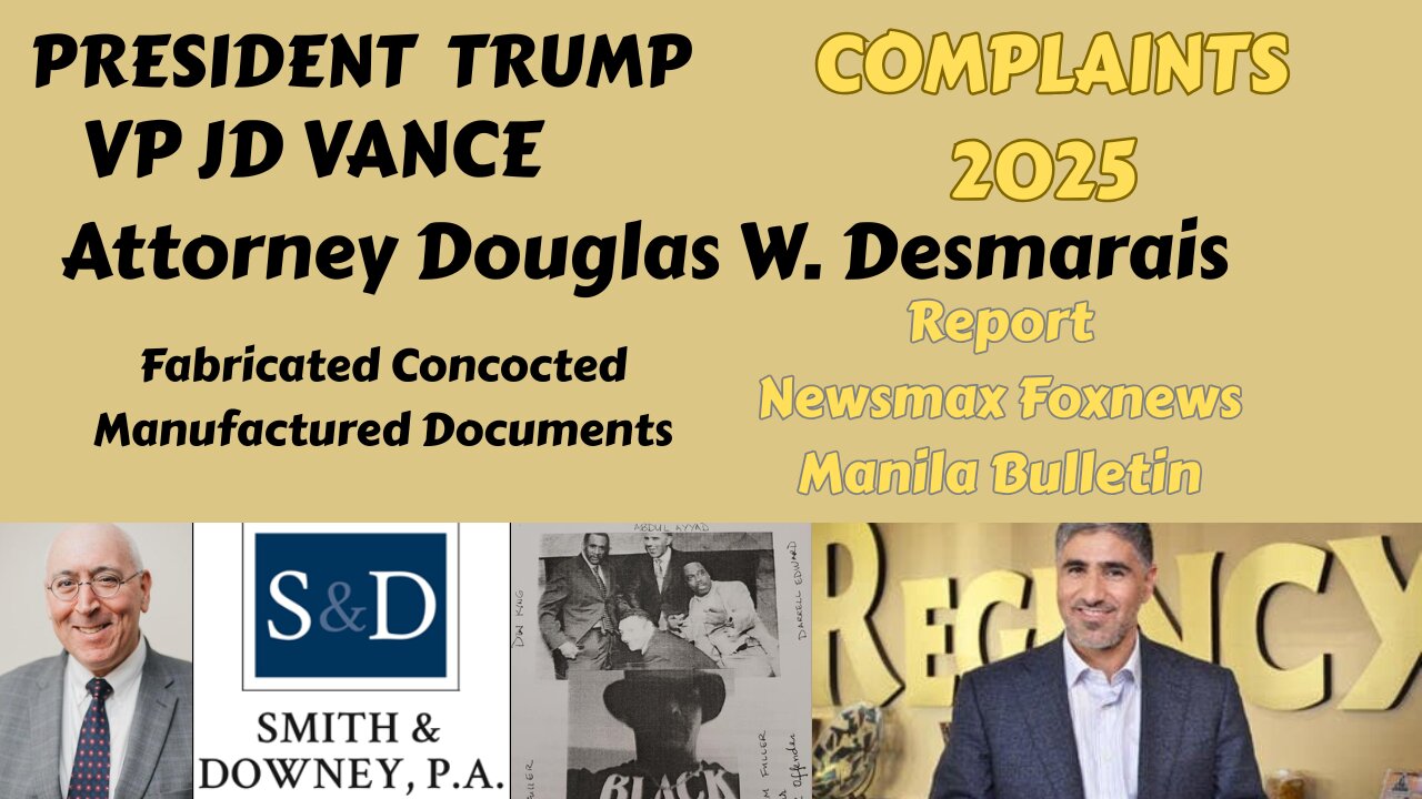 Newsmax / President Trump / Douglas W. Desmarais Esq Law 360 Complaints ...