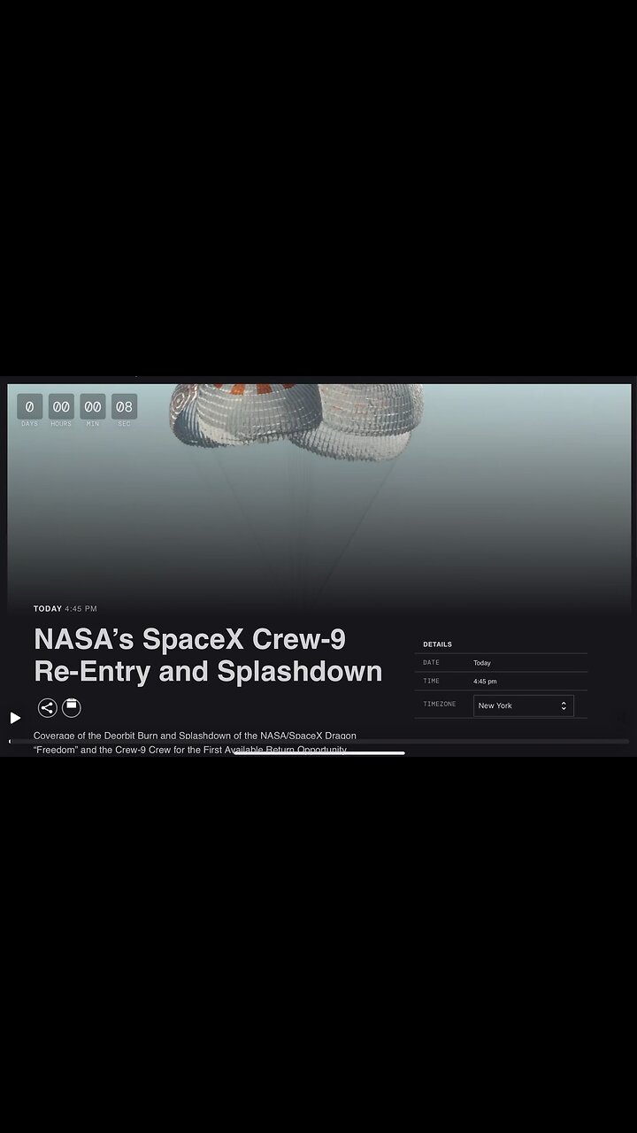 SpaceX Crew-9 Rescue Mission Splashdown in the Gulf of America