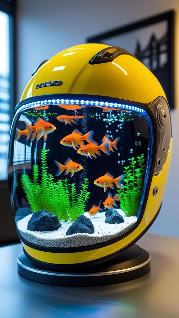 Aquarium Innovation Discover the Unique Helmet Fish Tank Designs!