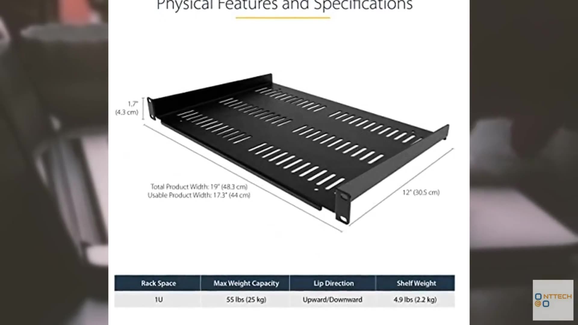 StarTech.com 1U Server Rack Shelf - Universal Vented Rack Mount ...