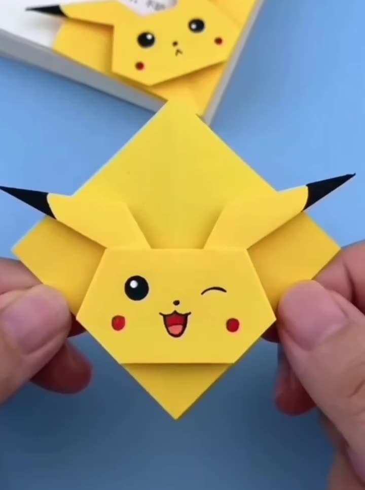 📝 DIY Origami Pikachu Bookmark | Cute and Creative Craft