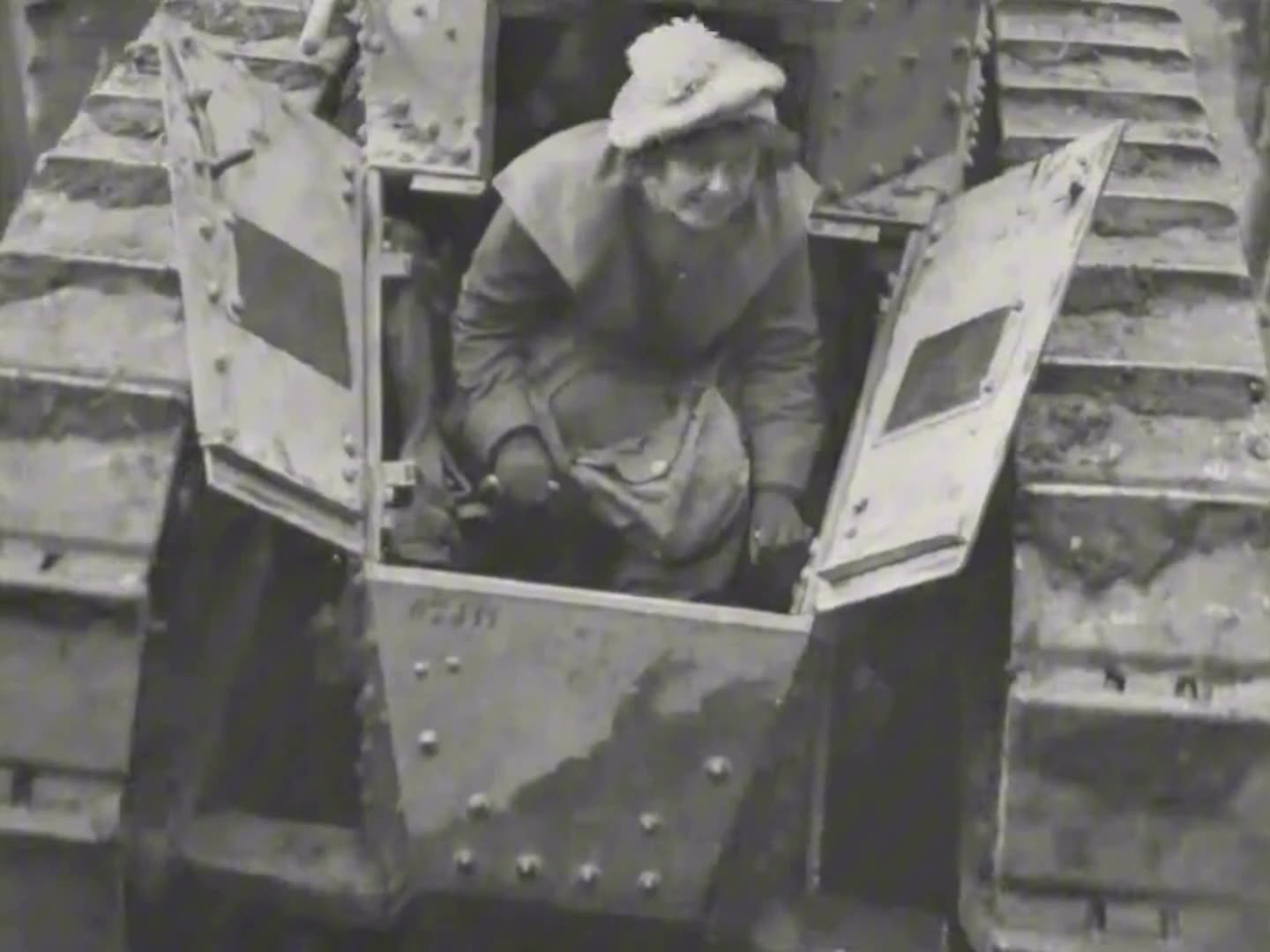 Ladies of the YMCA have a go on a Renault FT tank of the American ...