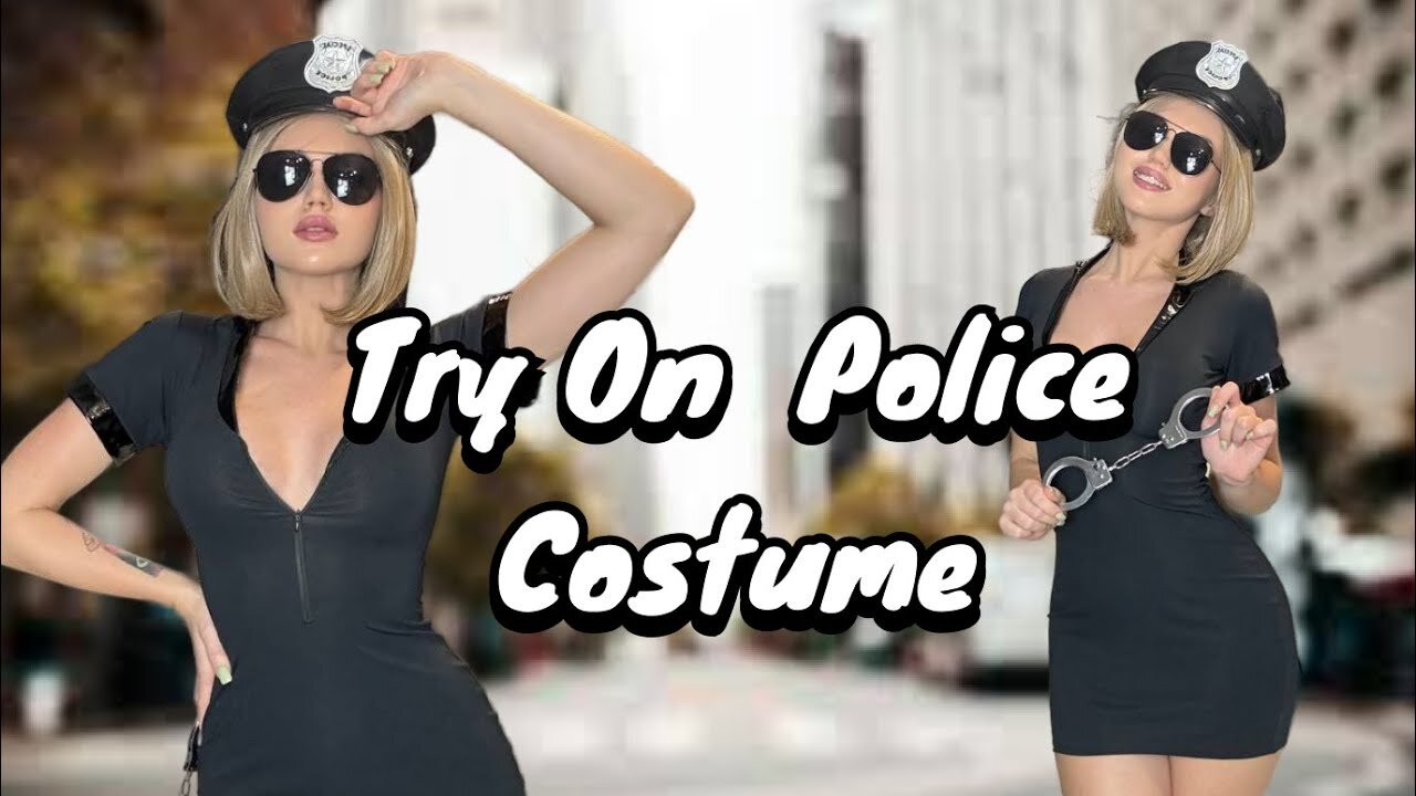 [4K] Police Officer Costume Try-On with Karina