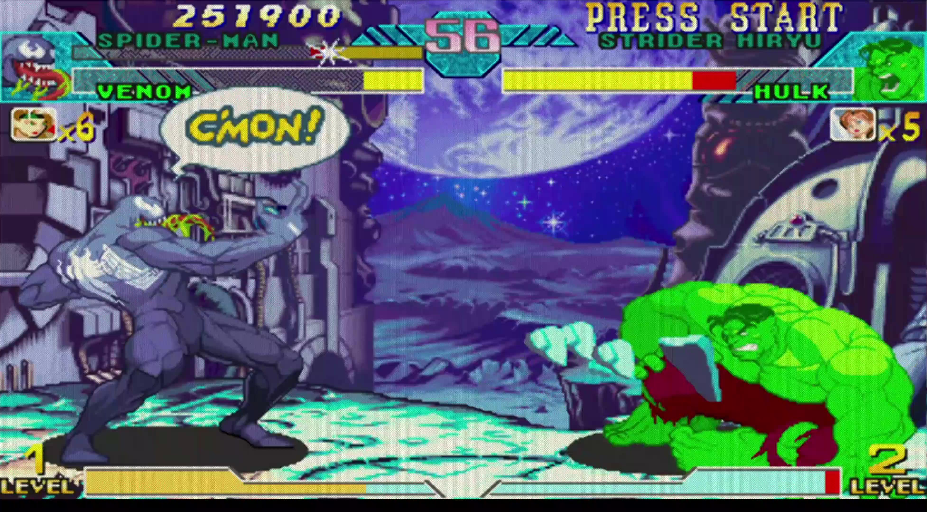 Spiderman + Venom vs Streder Hiryu + Hulk