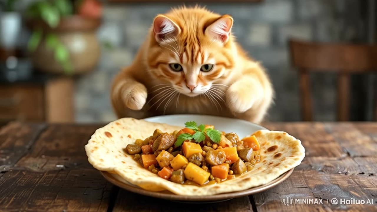 cute tabby cat cooking | adorable anime cat chef in the kitchen 🍳🐾